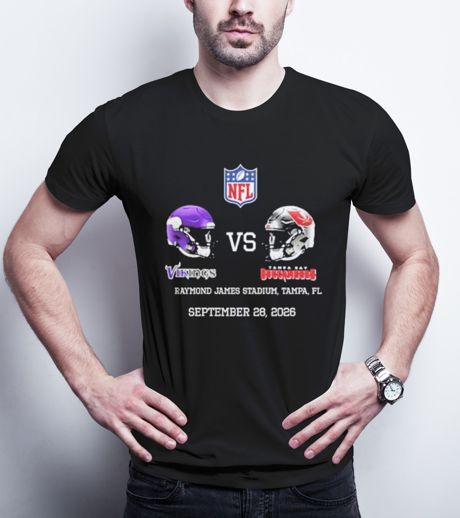 Minnesota Vikings Vs Tampa Bay Buccaneers NFL Raymond James Stadium Tampa FL September 28 2026 T-Shirt