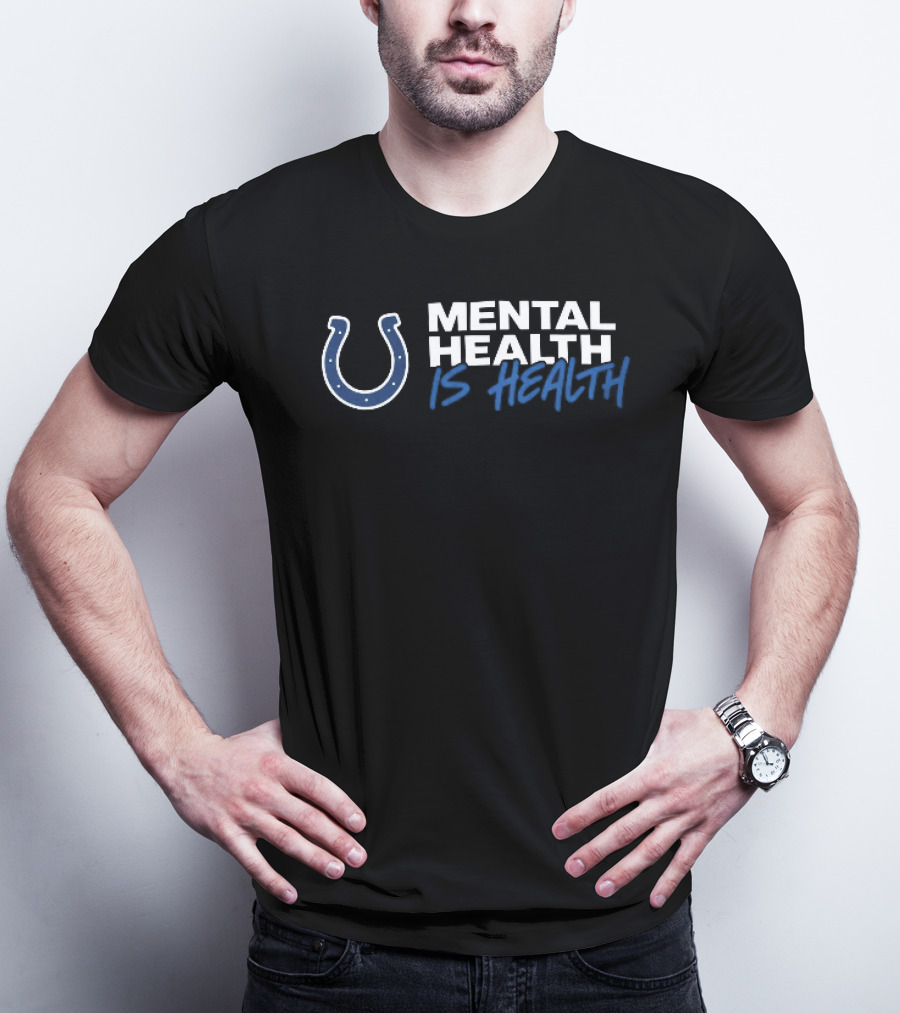 Indianapolis Colts Mental Health Is Health Horseshoe Blue T-Shirt