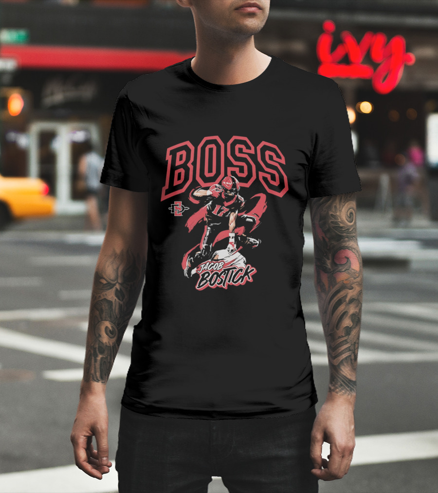 Jacob Bostick Boss San Diego State Aztecs Football 17 T-Shirt