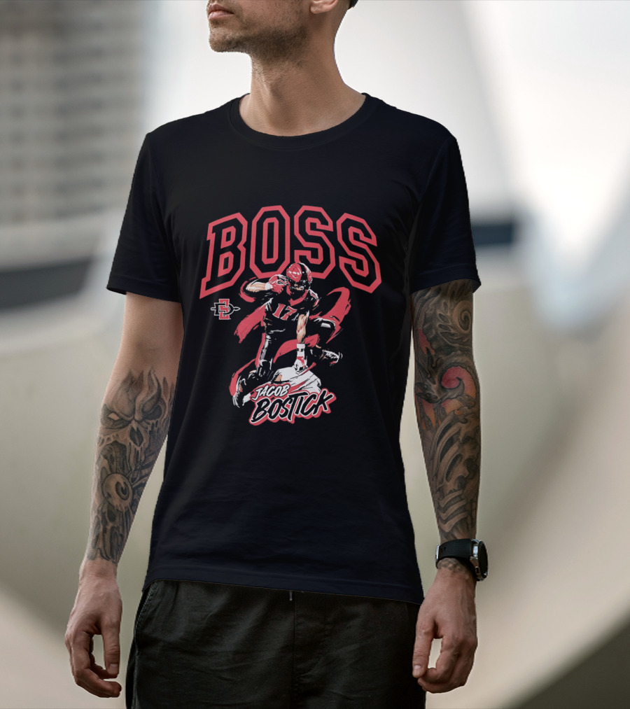 Jacob Bostick Boss San Diego State Aztecs Football 17 T-Shirt