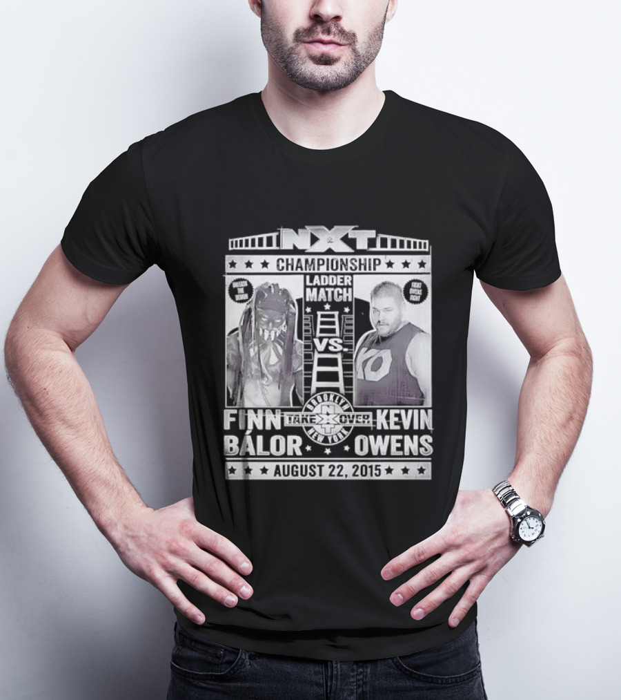 NXT Championship Ladder Match Finn Balor Vs Kevin Owens August 22 2015 T-Shirt