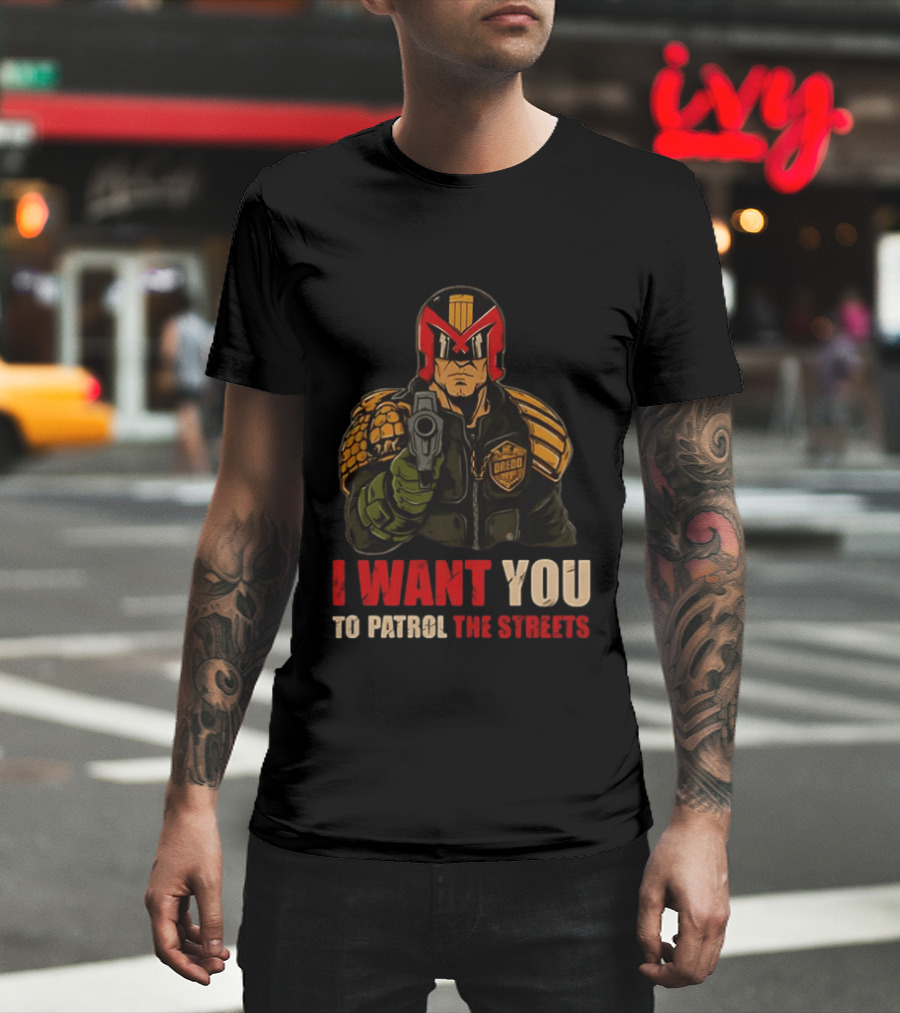 Judge Dredd I Want You To Patrol The Streets Vintage Comic T-Shirt