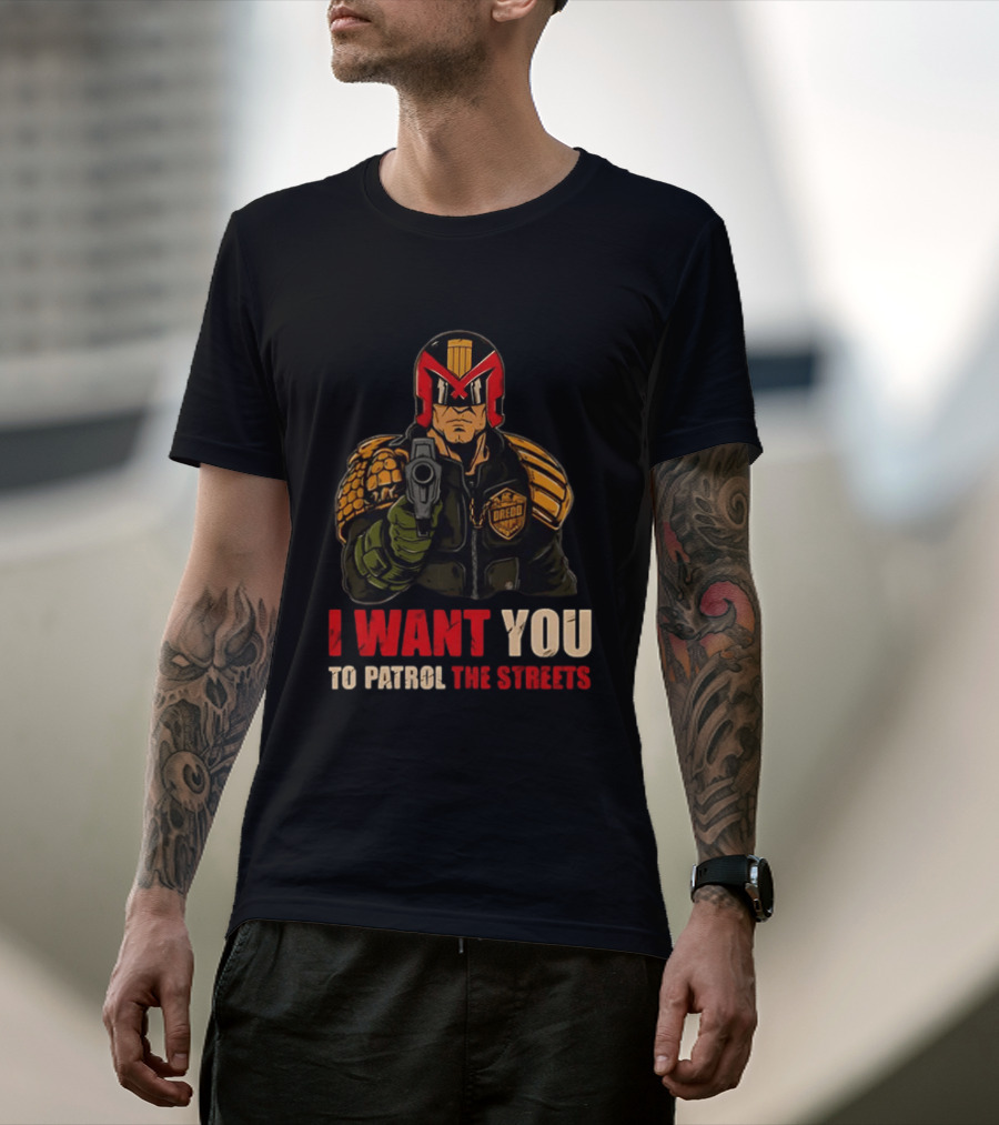 Judge Dredd I Want You To Patrol The Streets Vintage Comic T-Shirt
