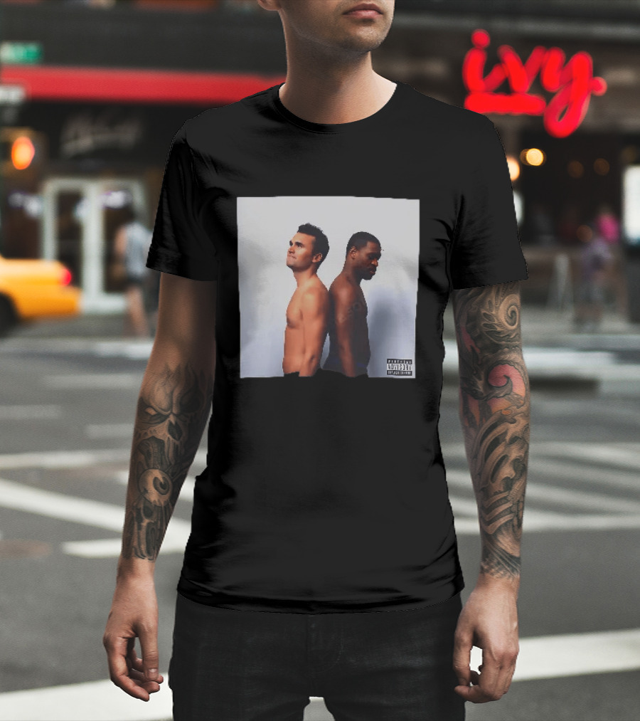 Kirk X Floyd Parental Advisory Album Cover Featuring Two Men Back To Back T-Shirt