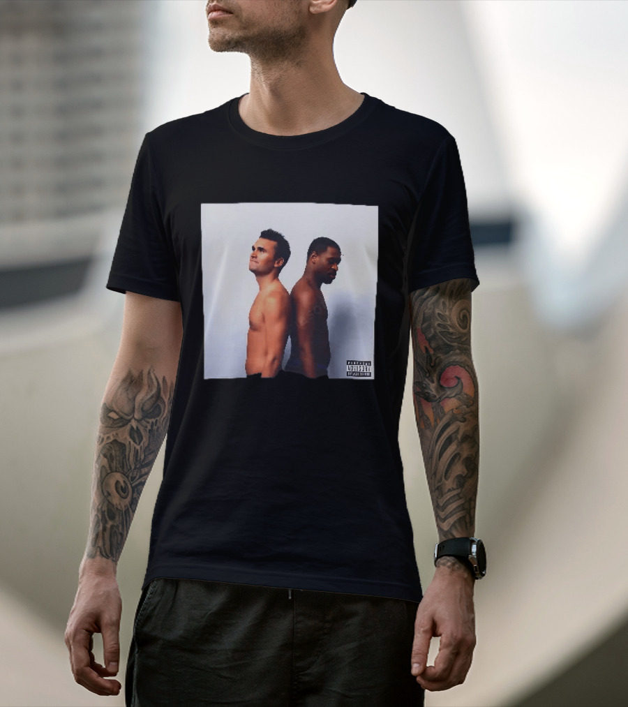 Kirk X Floyd Parental Advisory Album Cover Featuring Two Men Back To Back T-Shirt