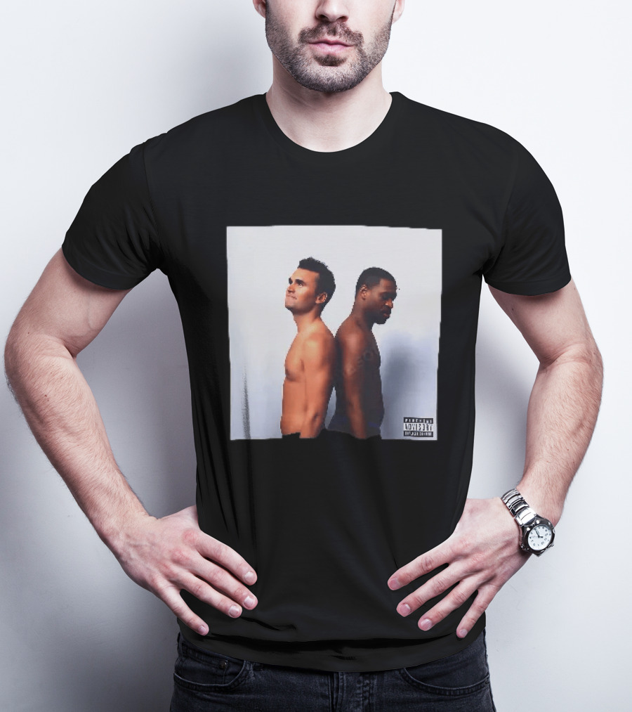 Kirk X Floyd Parental Advisory Album Cover Featuring Two Men Back To Back T-Shirt