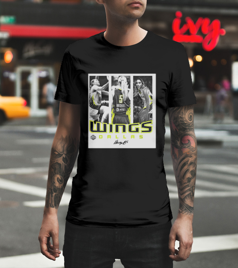 Wings Dallas Paige Bueckers Team Player 5 Basketball Hustle WNBA T-Shirt