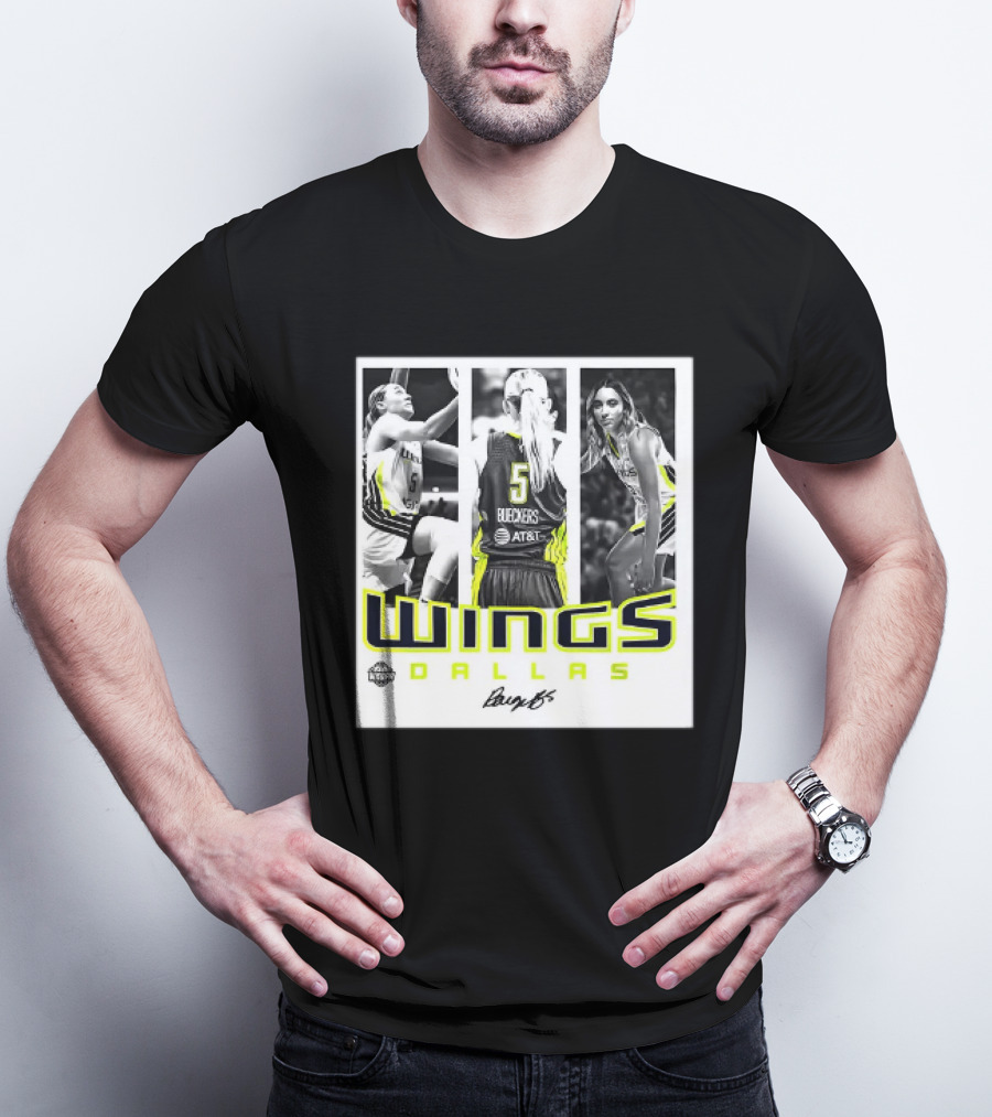 Wings Dallas Paige Bueckers Team Player 5 Basketball Hustle WNBA T-Shirt