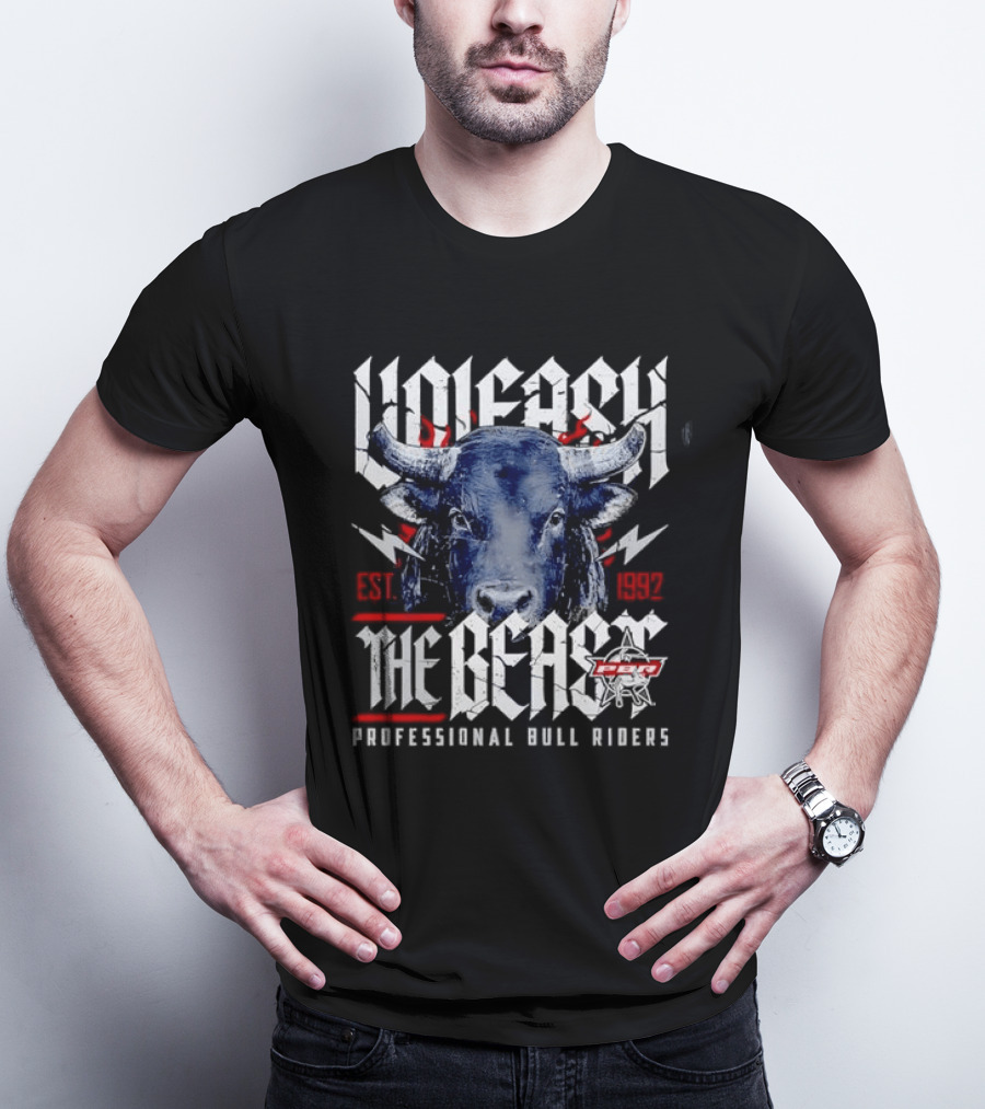 Unleash The Beast PBR Professional Bull Riders Extreme Sports T-Shirt