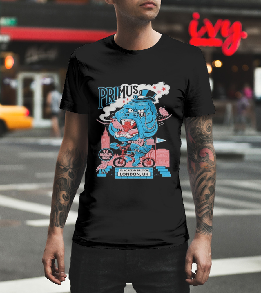 Primus 19 August 2026 O2 Academy Brixton London UK Blue Monster T-Shirt