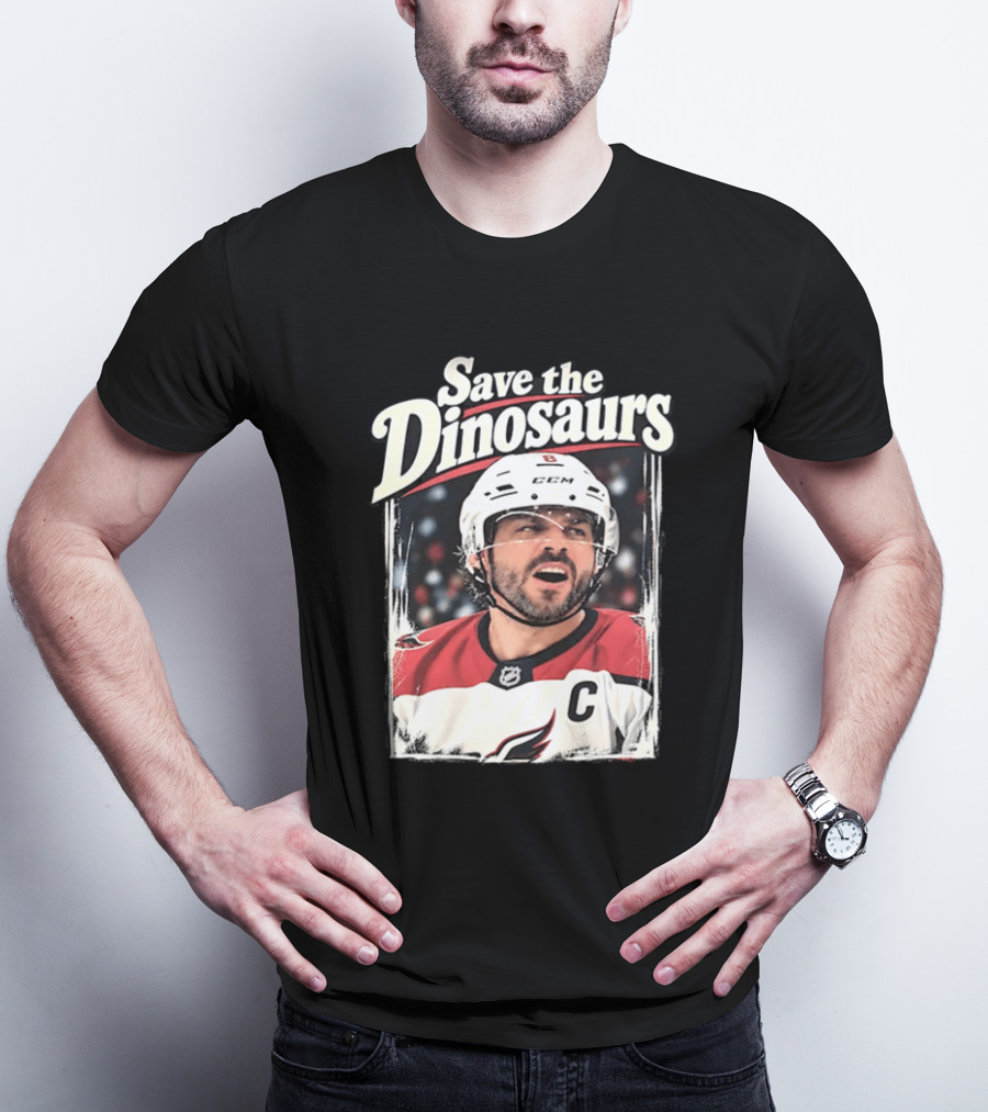 Save The Dinosaurs Hockey Captain With C Jersey T-Shirt