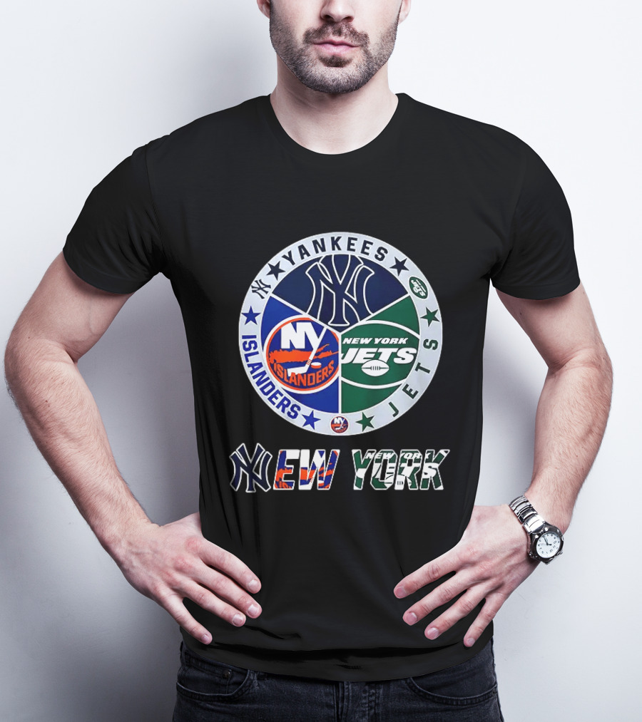 Yankees Islanders Jets New York Sports Teams Logos T-Shirt
