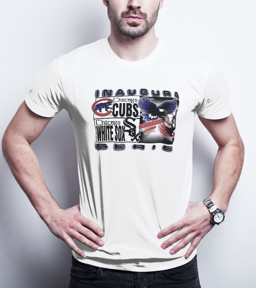 Inaugural American Series Chicago Cubs White Sox Eagle Baseball T-Shirt