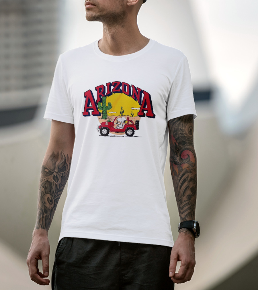 Snoopy Arizona Desert Adventure With Cactus And Red Buggy T-Shirt