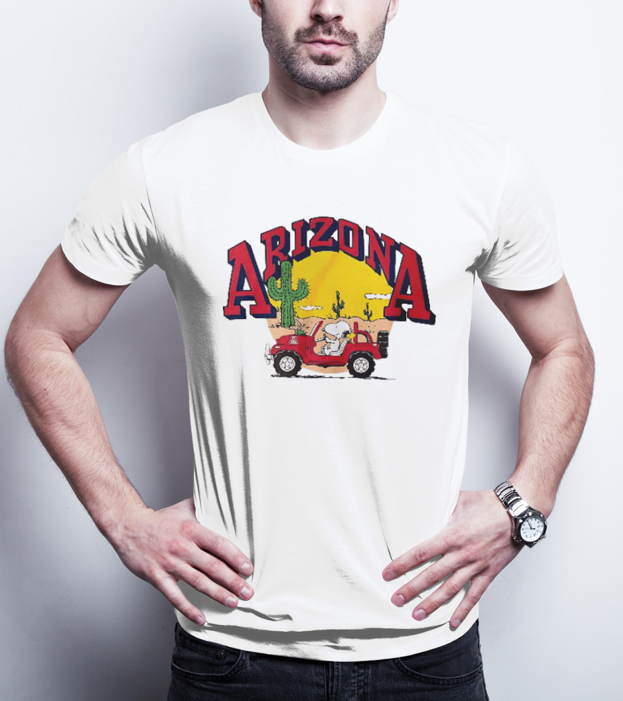 Snoopy Arizona Desert Adventure With Cactus And Red Buggy T-Shirt