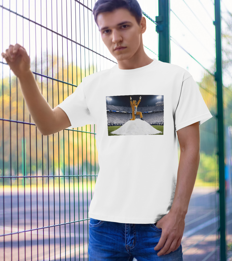 Penn State Nittany Lions Snow Mountain Mascot Celebration Stadium Scene T-Shirt
