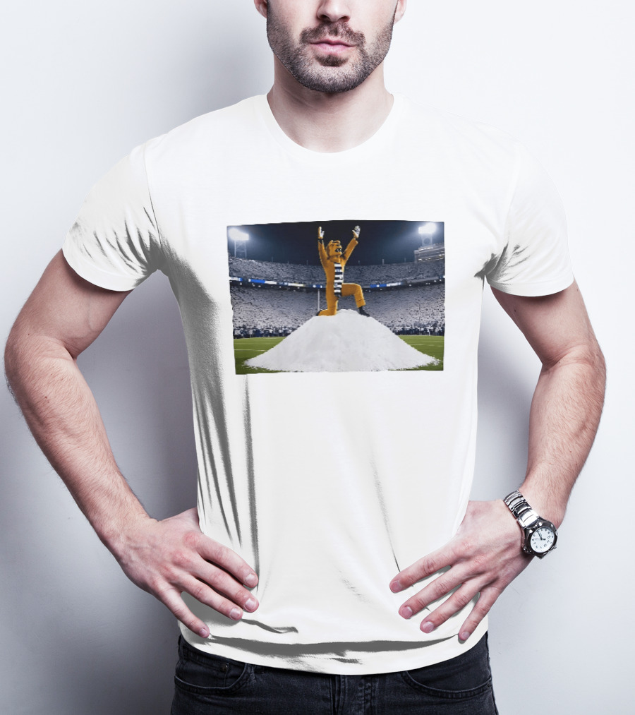Penn State Nittany Lions Snow Mountain Mascot Celebration Stadium Scene T-Shirt