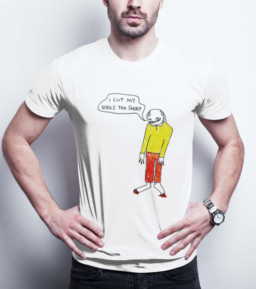 I Cut My Nails Too Short Yellow Red T-Shirt