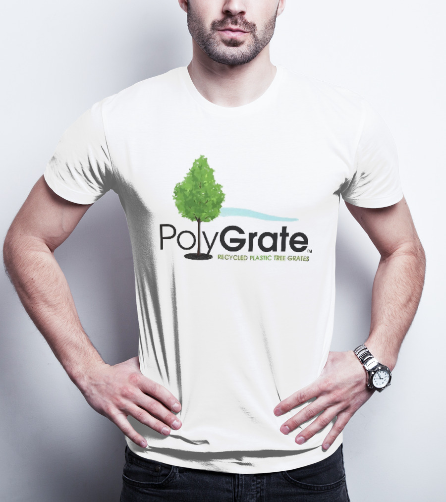 PolyGrate Recycled Plastic Tree Grates Green Foliage Blue Wave T-Shirt