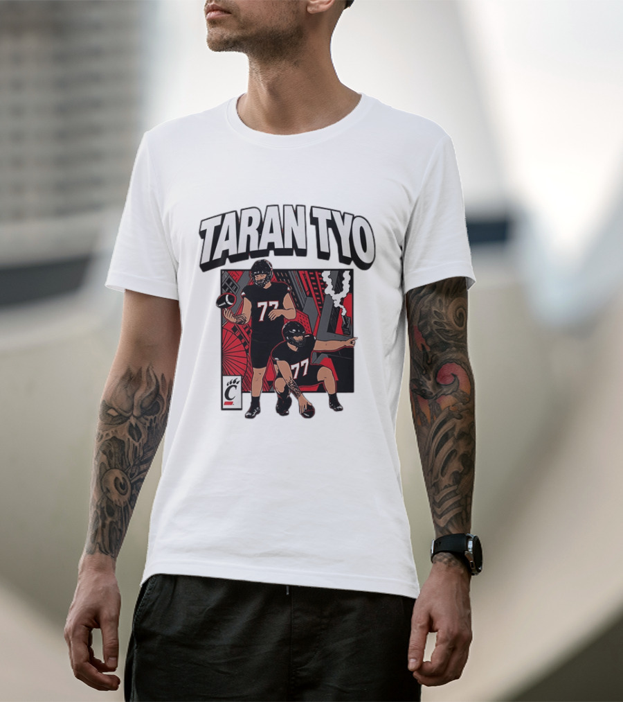 Taran Tyo Cincinnati Bearcats Football Players Number 77 T-Shirt