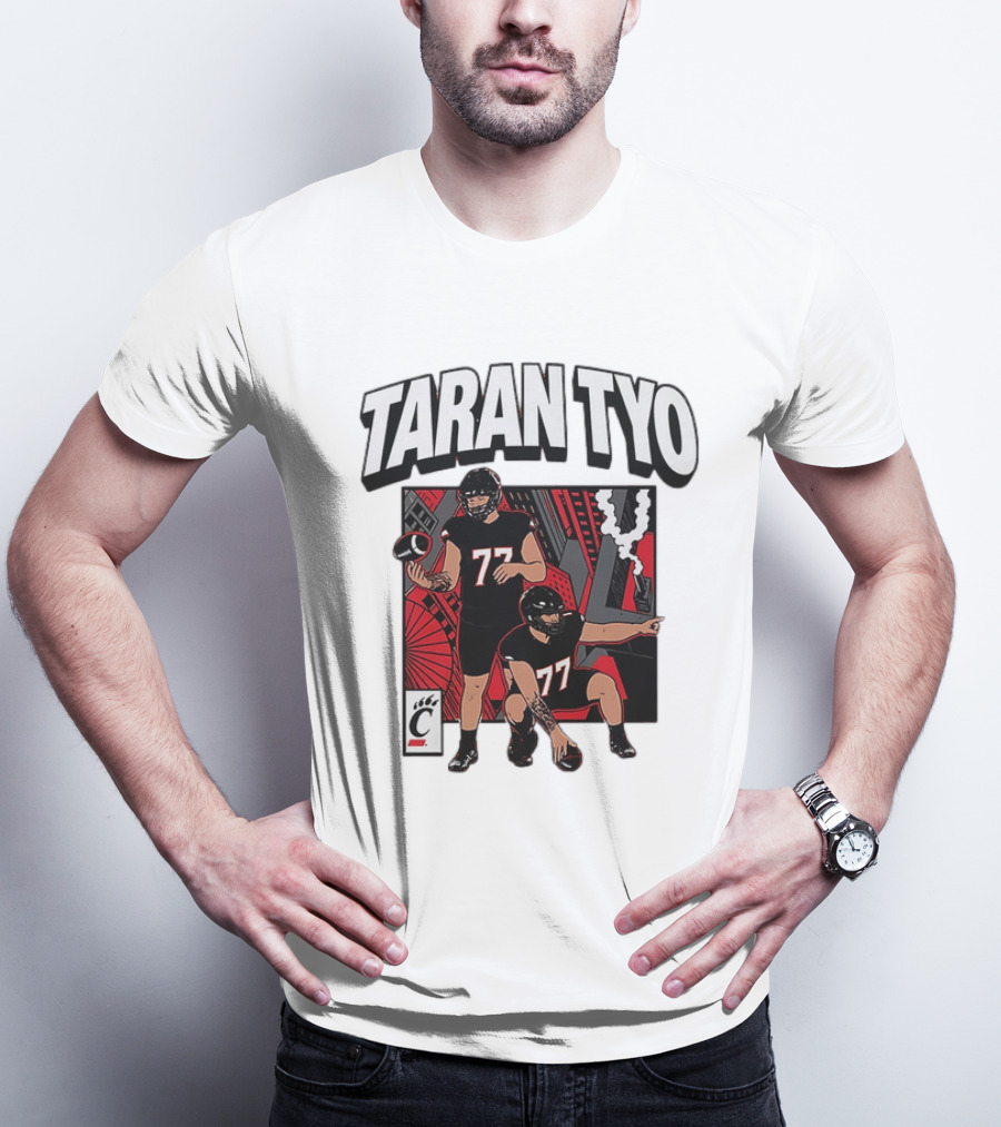 Taran Tyo Cincinnati Bearcats Football Players Number 77 T-Shirt