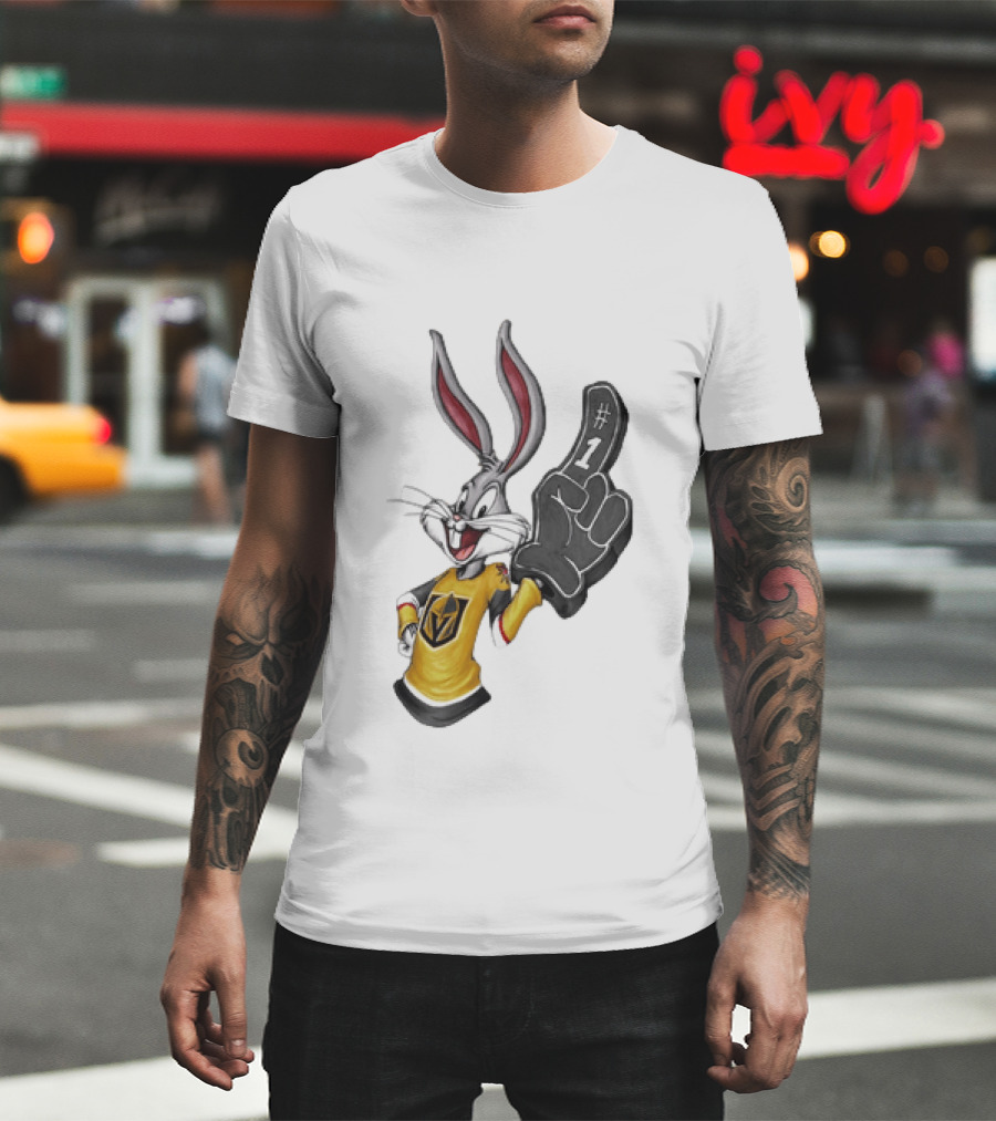 Bugs Bunny #1 Fan Vegas Golden Knights Hockey T-Shirt