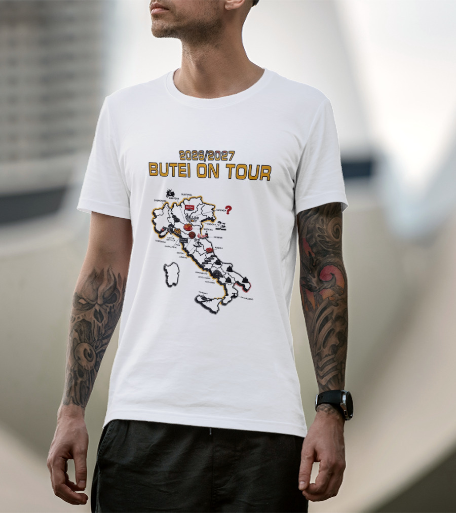 2026 2027 Butei On Tour Italy Map Highlights T-Shirt