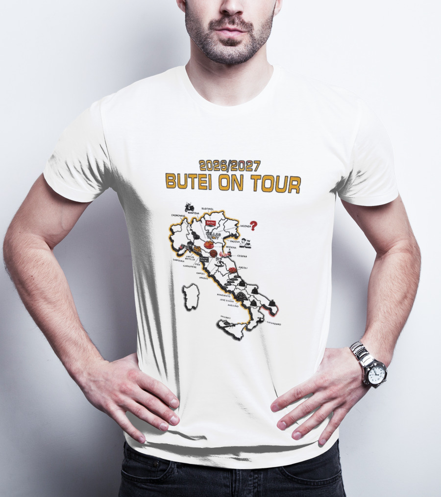2026 2027 Butei On Tour Italy Map Highlights T-Shirt