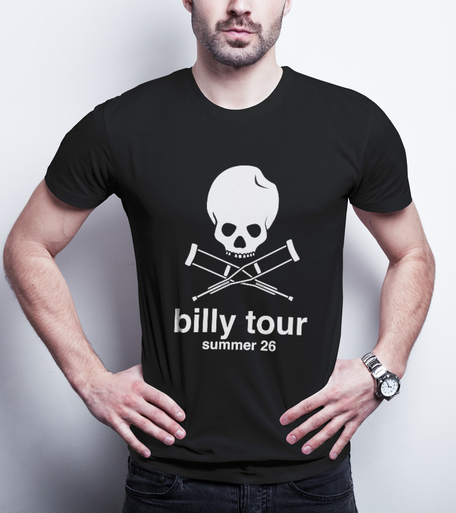 Billy Tour Summer 26 Skull And Crossed Crutches T-Shirt