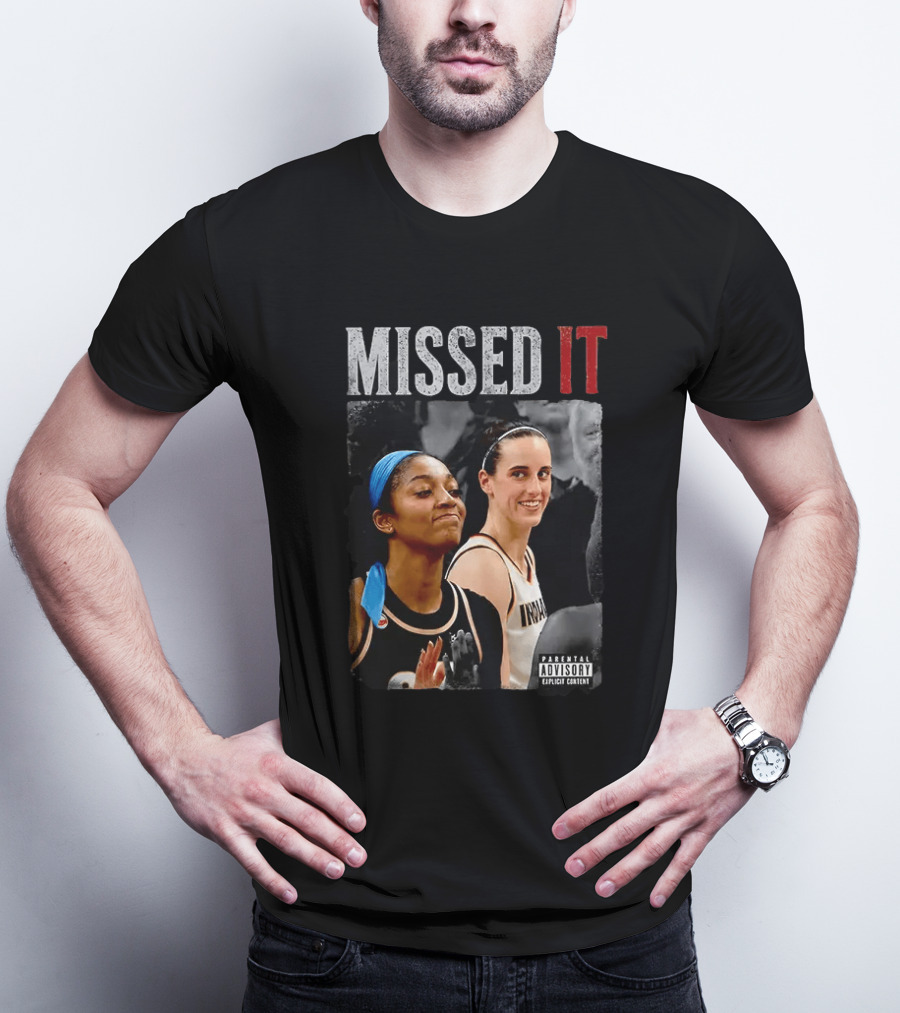 Caitlin Clark Angel Reese Missed It Parental Advisory Viral Basketball Meme T-Shirt