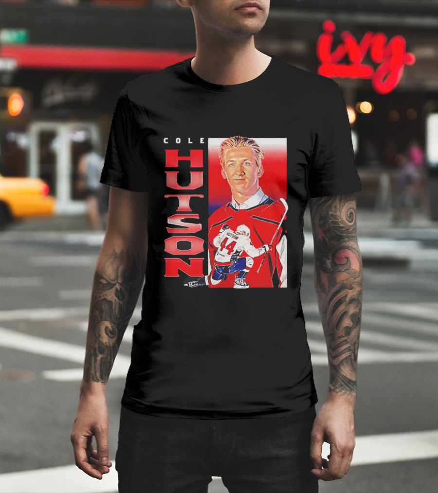 Cole Hutson Washington Capitals Vertical NHL Hockey 44 T-Shirt