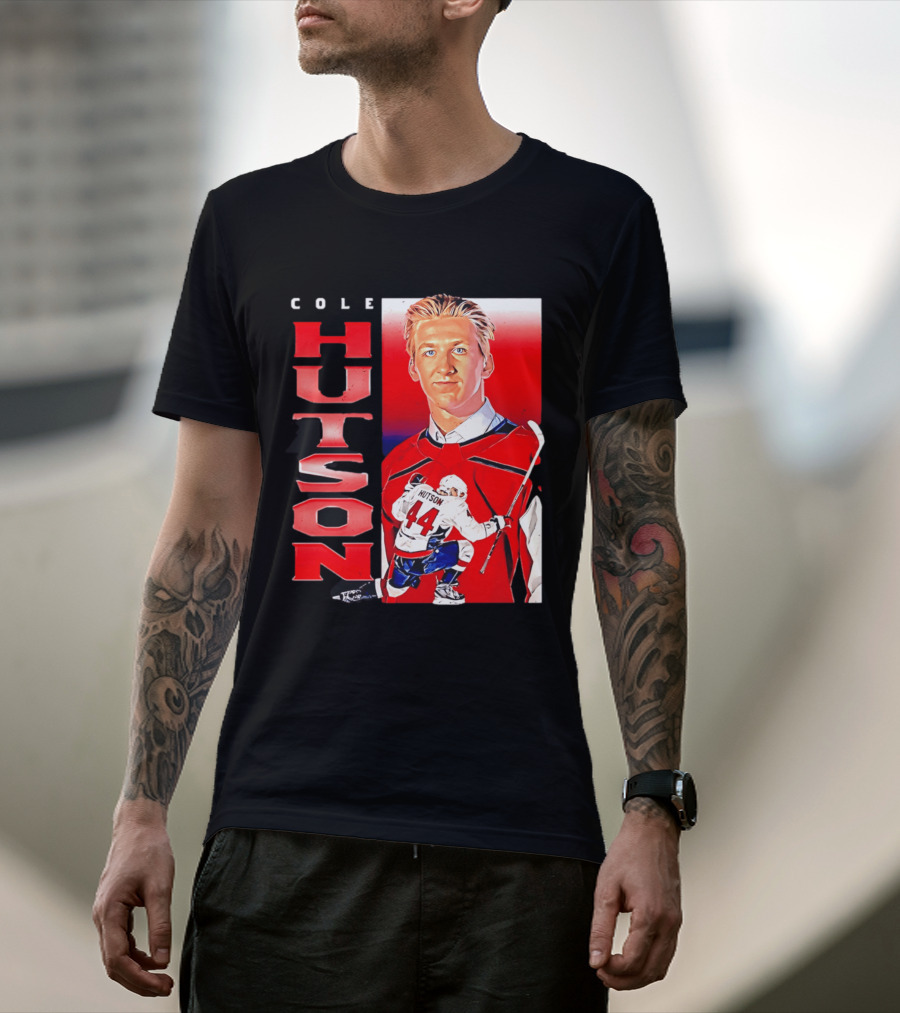 Cole Hutson Washington Capitals Vertical NHL Hockey 44 T-Shirt