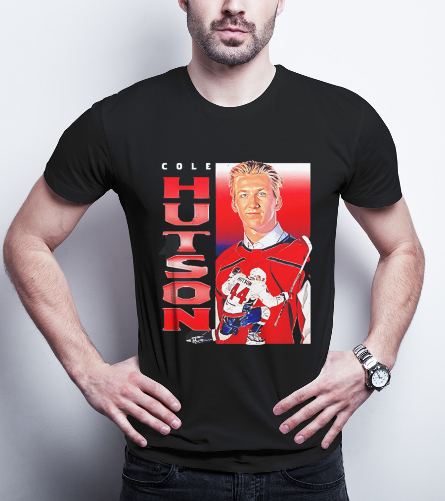 Cole Hutson Washington Capitals Vertical NHL Hockey 44 T-Shirt