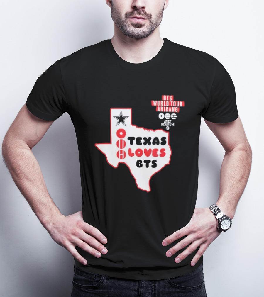 BTS World Tour Arirang Texas Loves At AT&T Stadium Dallas Cowboys T-Shirt
