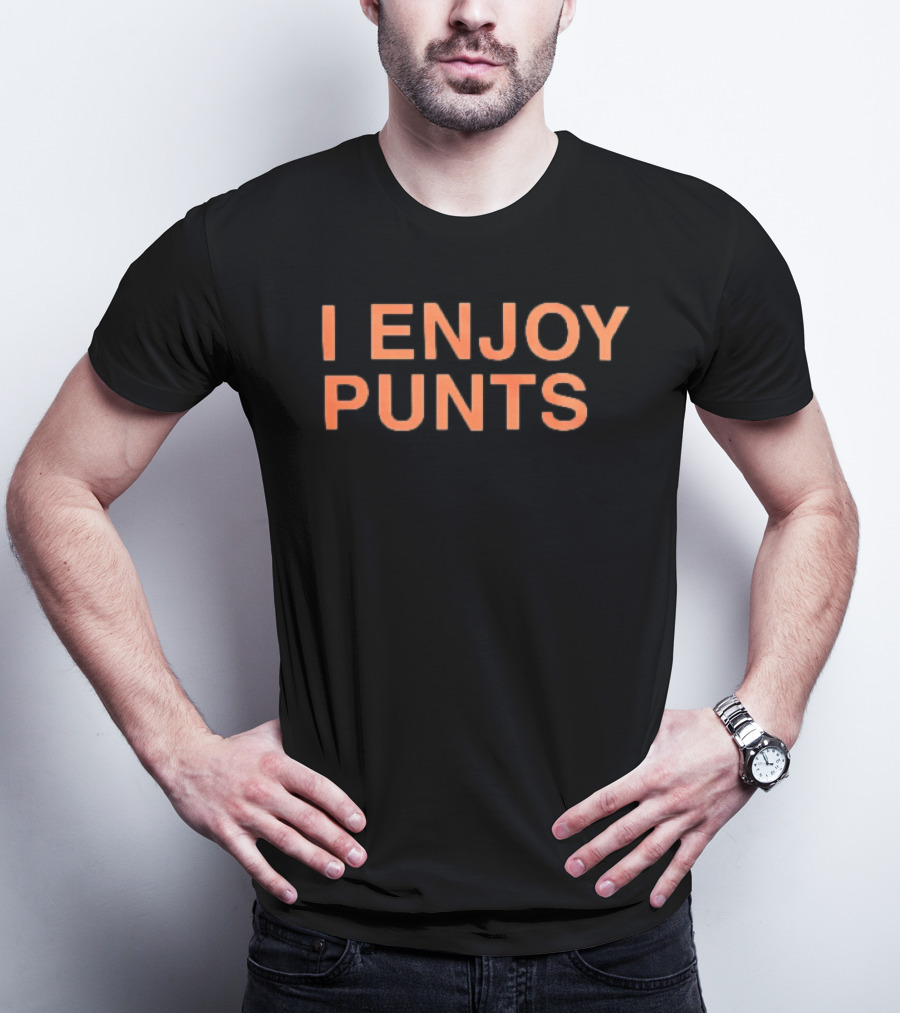 I Enjoy Punts Neon Orange Block Lettering T-Shirt