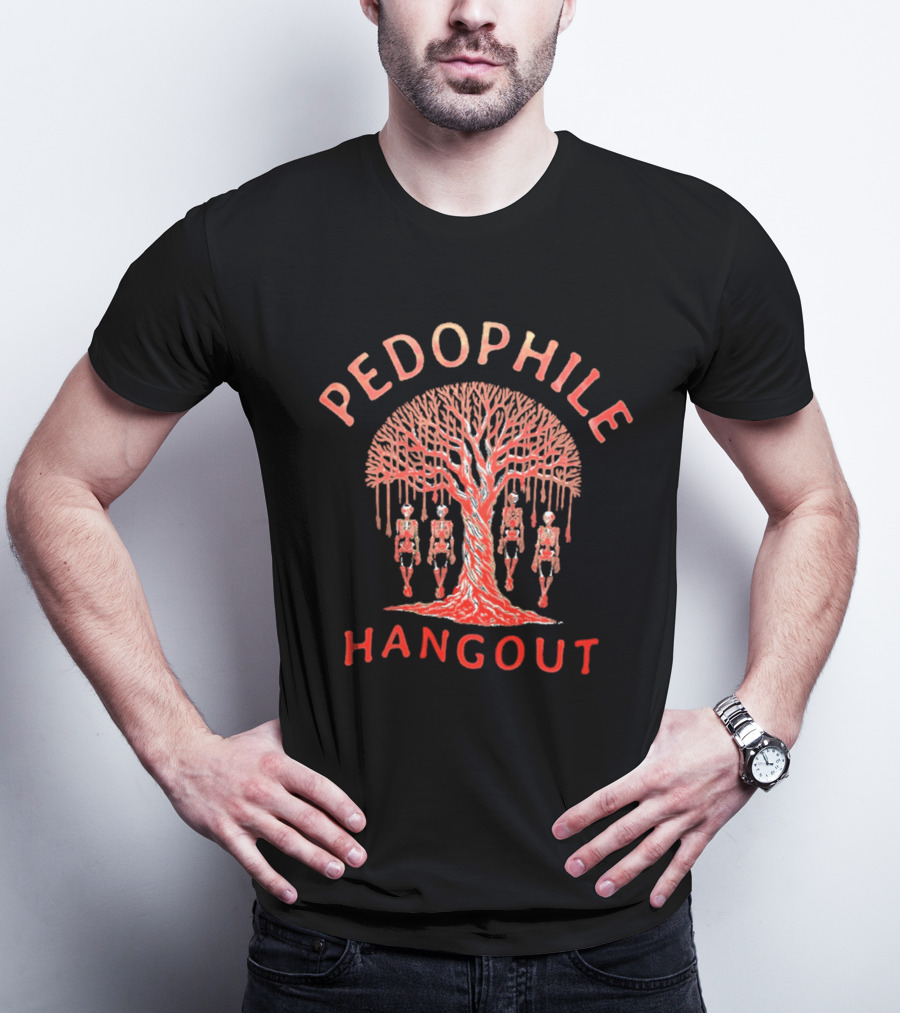 Pedophile Hangout Skeleton Tree Dark Humor T-Shirt