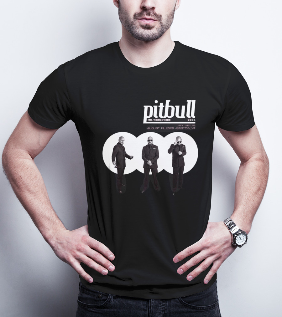 Pitbull Mr Worldwide 2026 Jiffy Lube Live Bristow VA August 19 Concert Event T-Shirt