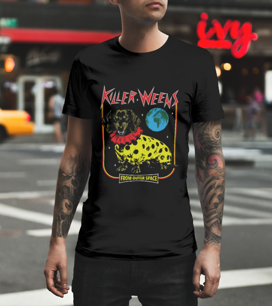 Killer Weens Dachshund Clown From Outer Space Earth T-Shirt