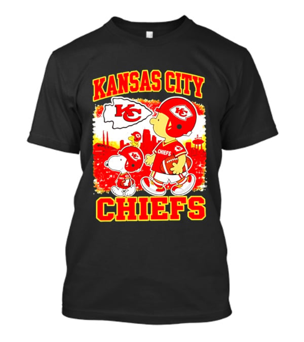 Kansas City Chiefs Snoopy Woodstock Skyline Football 2026 T-Shirt