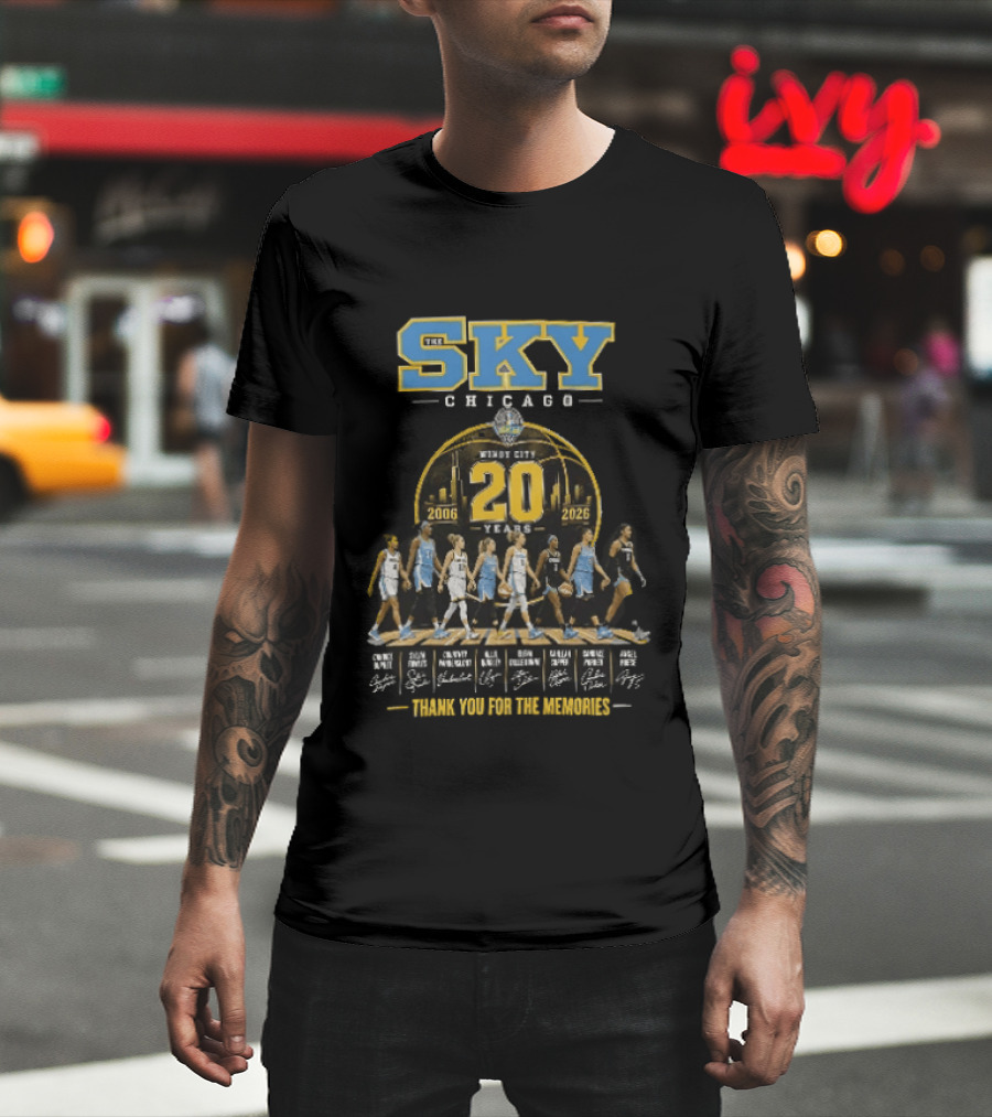 Chicago Sky Windy City 20 Years 2006 2026 Thank You For The Memories Players T-Shirt