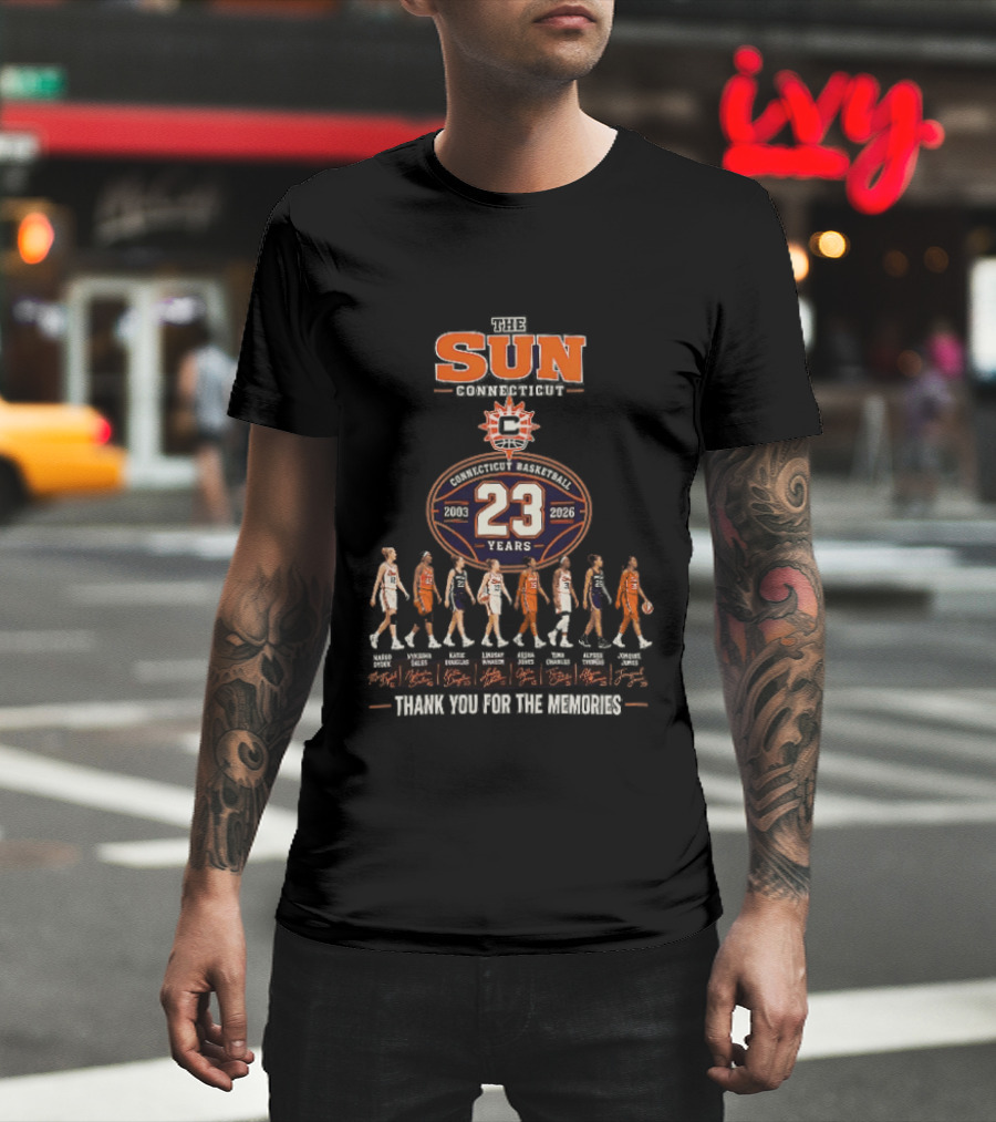Connecticut Sun 23 Years 2003 2026 Thank You For The Memories T-Shirt