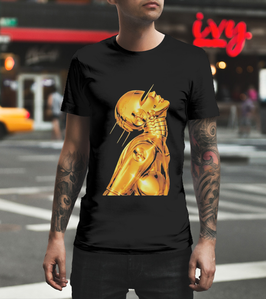 The Weeknd Echoes Of Silence Golden Futuristic Robot T-Shirt
