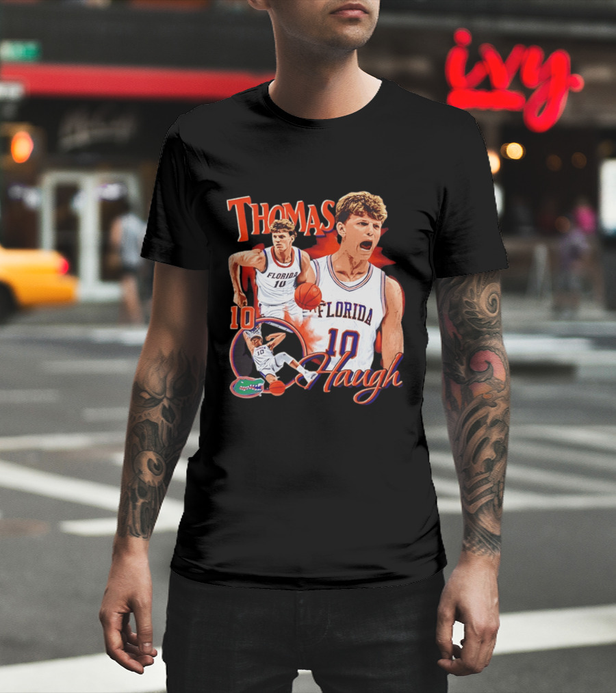 Thomas Haugh Florida Gators Basketball 10 NCAA Player T-Shirt