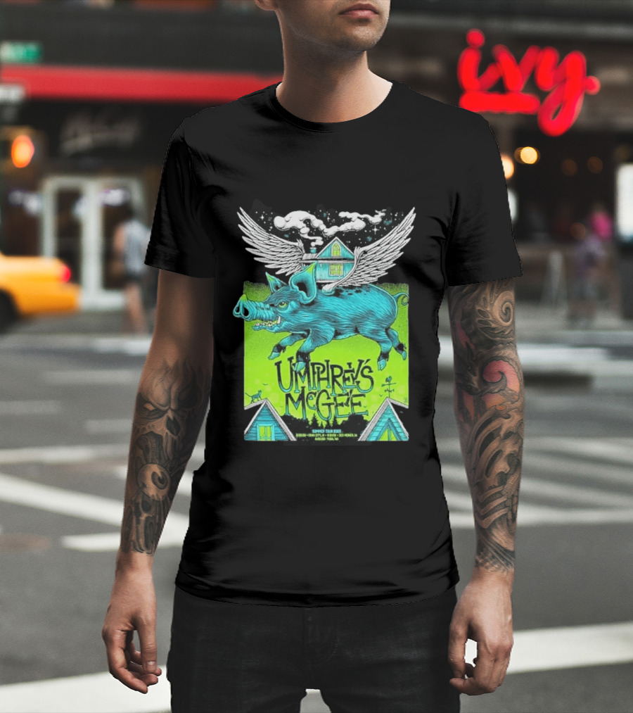 Umphrey's McGee Winged Pig Summer Tour 2026 Iowa City Des Moines Yuba T-Shirt