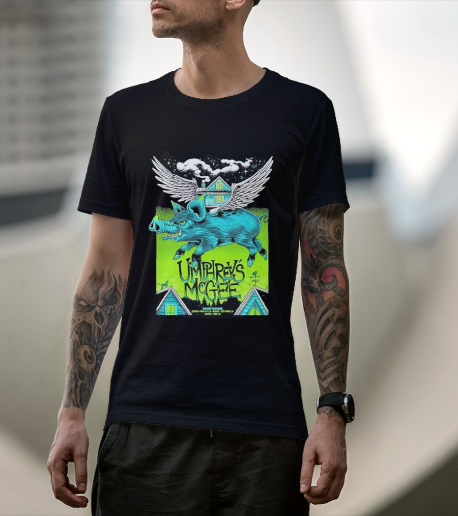 Umphrey's McGee Winged Pig Summer Tour 2026 Iowa City Des Moines Yuba T-Shirt