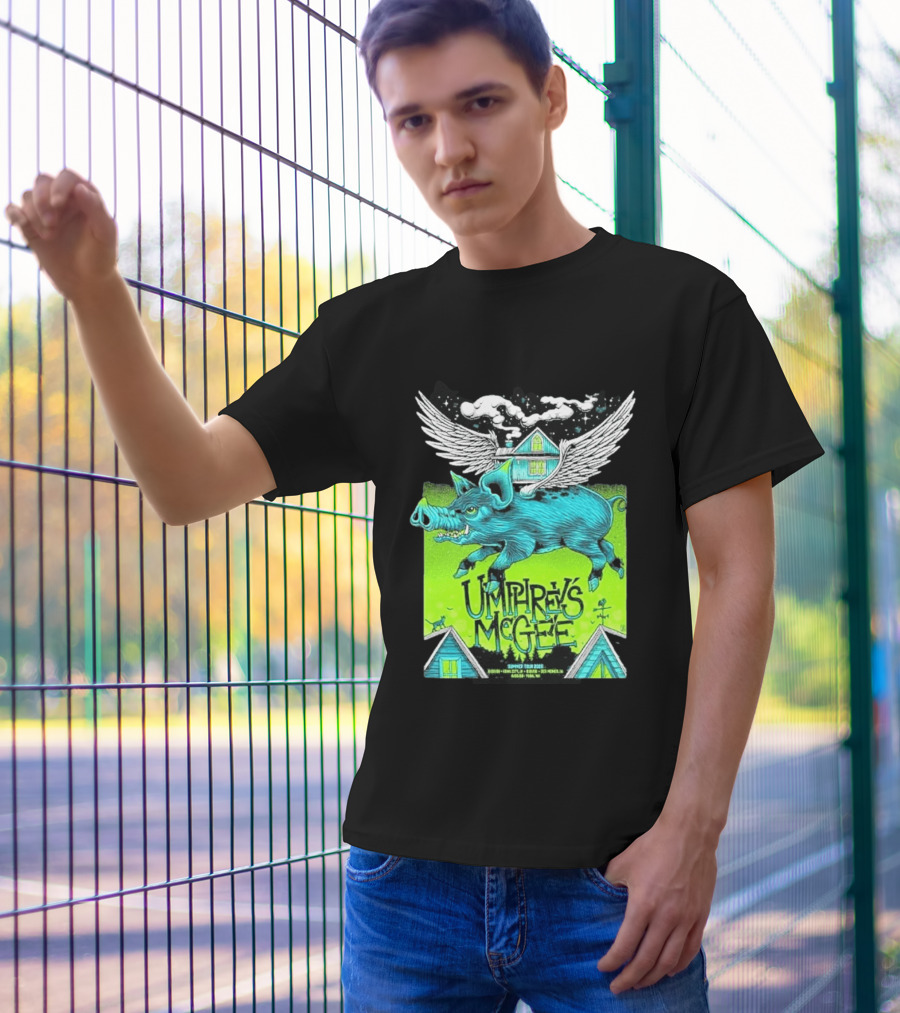 Umphrey's McGee Winged Pig Summer Tour 2026 Iowa City Des Moines Yuba T-Shirt