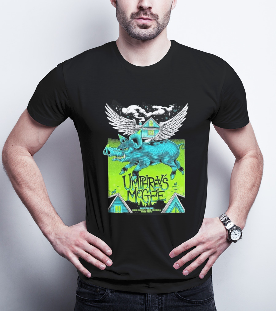 Umphrey's McGee Winged Pig Summer Tour 2026 Iowa City Des Moines Yuba T-Shirt