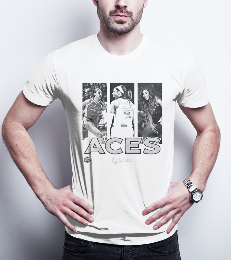Las Vegas Aces A'ja Wilson 22 WNBA Team Player Hustle T-Shirt