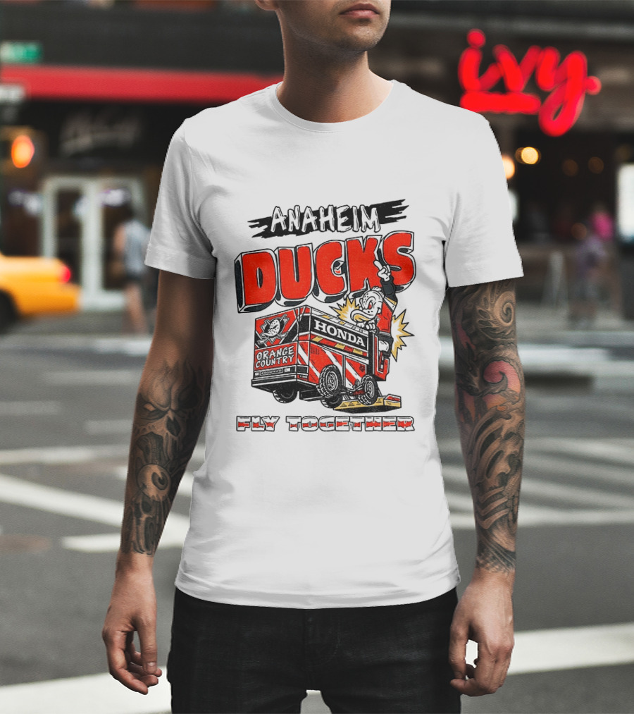 Anaheim Ducks Hockey Create Culture Honda Fly Together T-Shirt