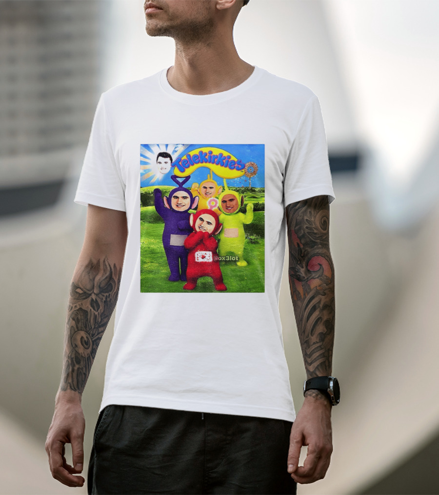 Charlie Kirk Telekirkies Meme Teletubbies Parody Face Swap T-Shirt